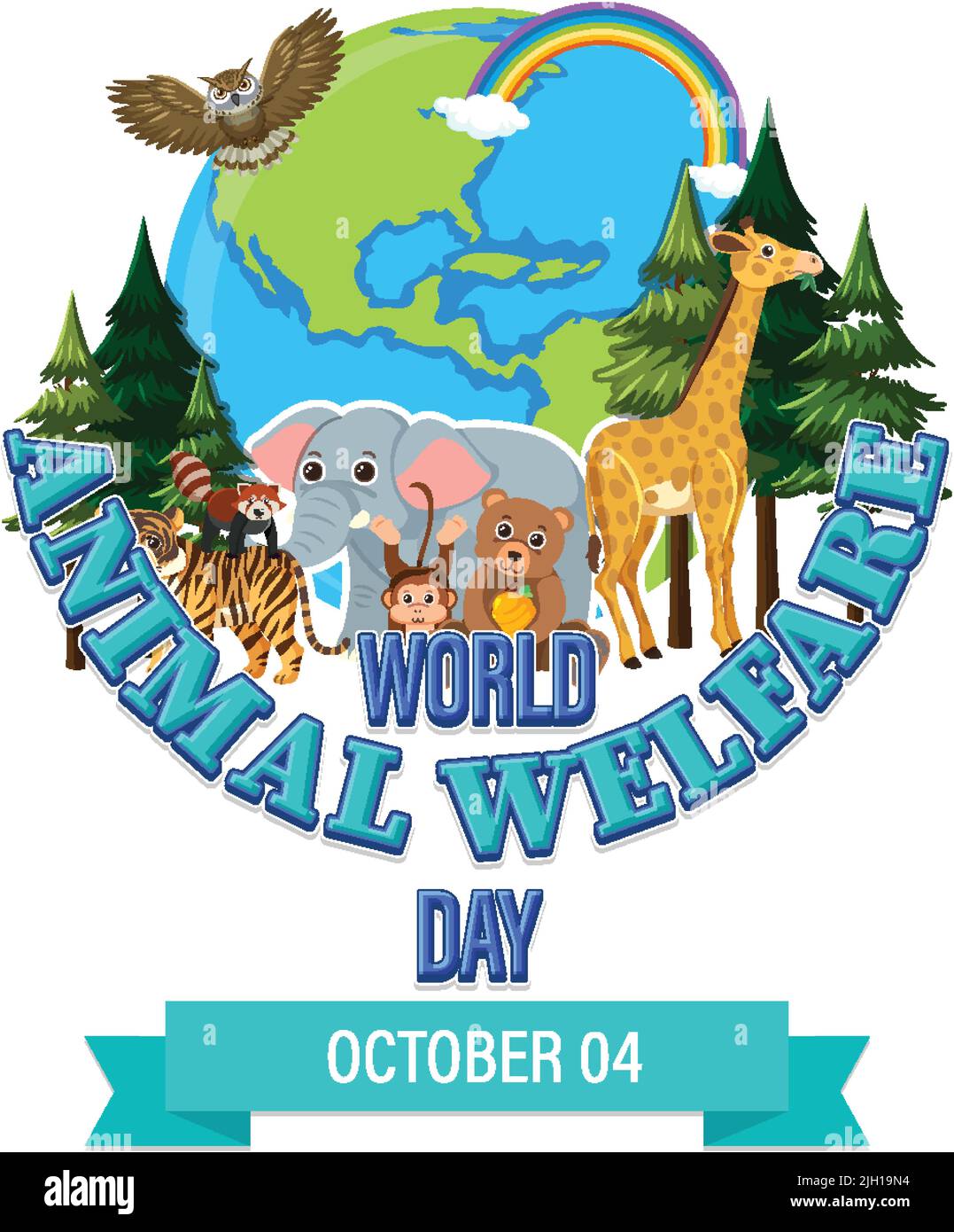 World Animal Welfare Day Poster illustration Stock Vector Image & Art ...
