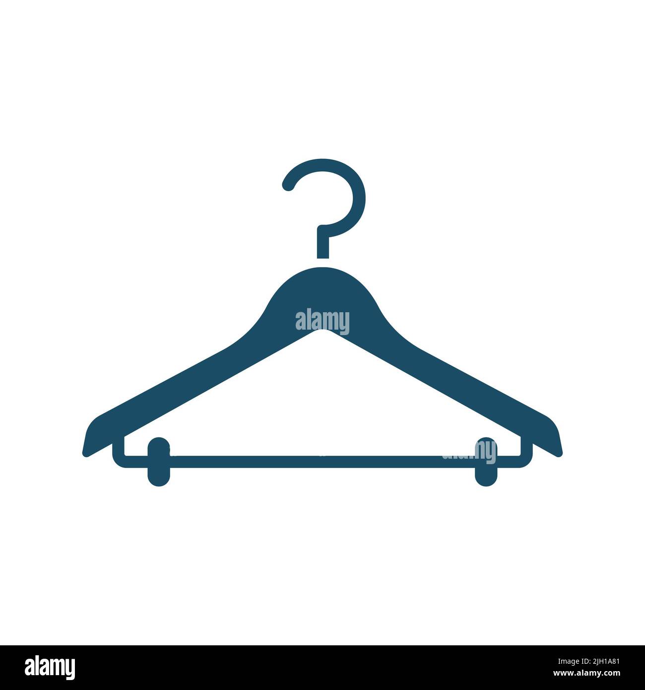 High quality dark blue flat cloth hanger icon. Pictogram, icon set ...