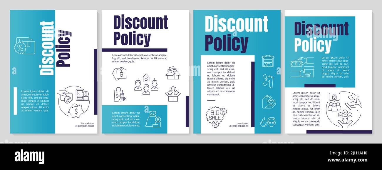 Policy of discount blue brochure template Stock Vector Image & Art - Alamy