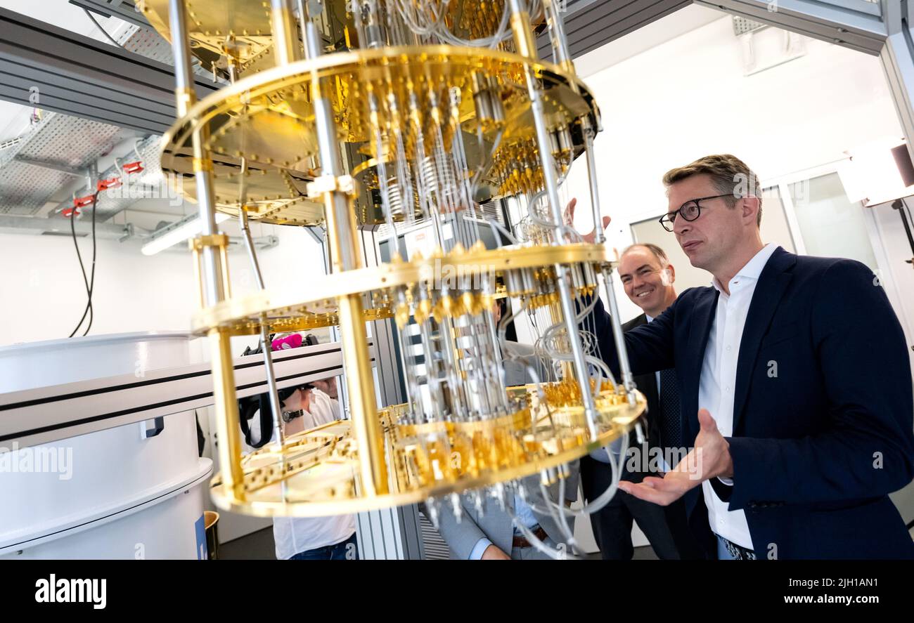 Garching, Germany. 14th July, 2022. Markus Blume (CSU, r), Minister of ...