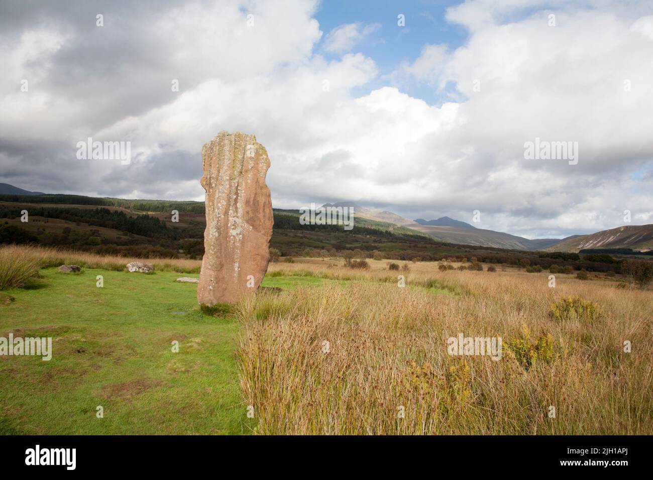 Neolithic standing stones and stone circle Machrie Moor Isle of Arran ...