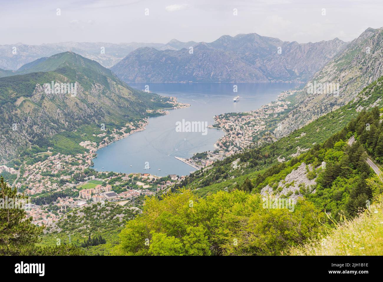 Beautiful nature mountains landscape. Kotor bay, Montenegro. Views of ...