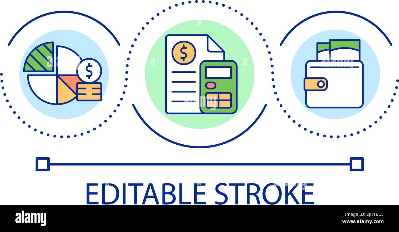 Planning expenses loop concept icon Stock Vector Image & Art - Alamy