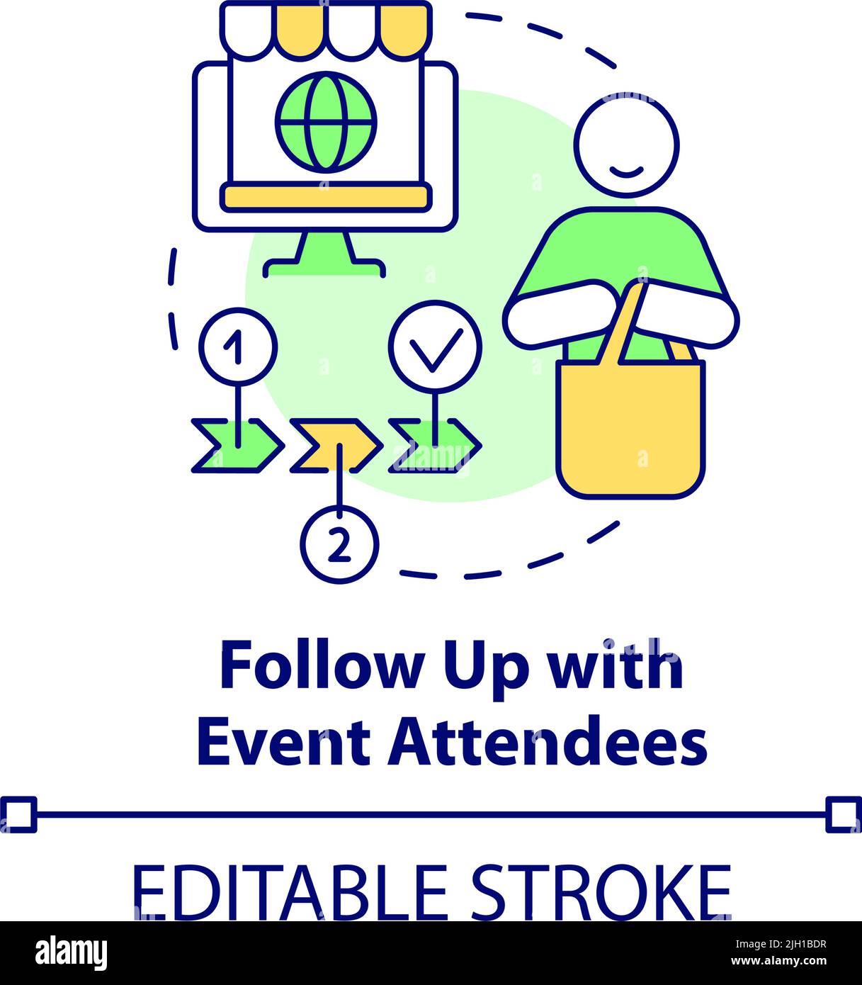 Follow up with event attendees concept icon Stock Vector Image & Art ...