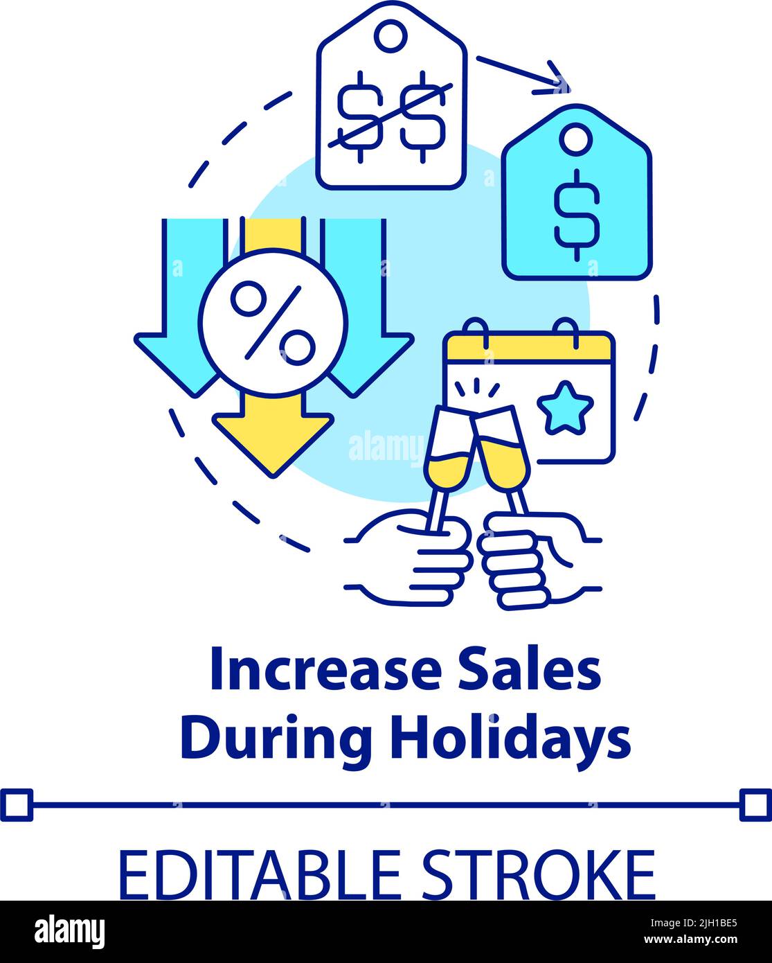 Increase sales during holidays concept icon Stock Vector Image & Art ...