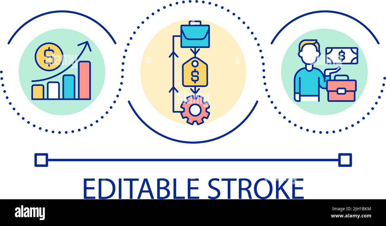 Rising wages loop concept icon Stock Vector Image & Art - Alamy