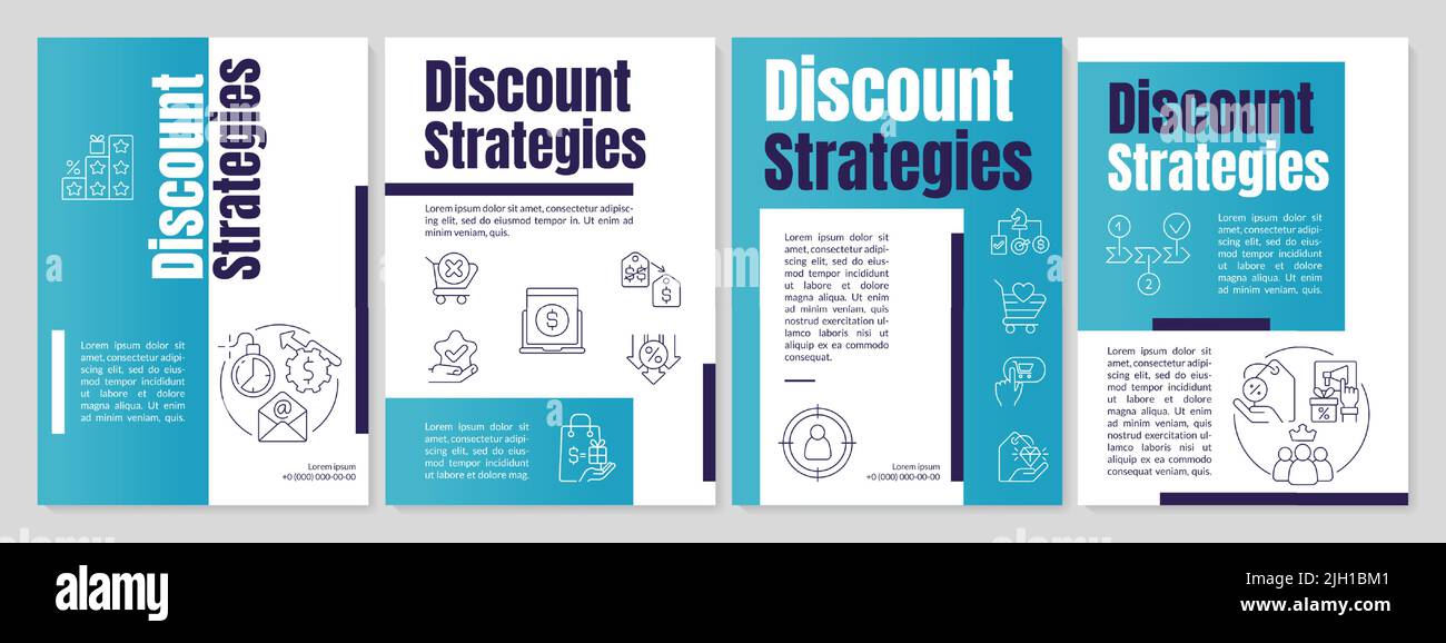 Strategies of discount blue brochure template Stock Vector Image & Art ...