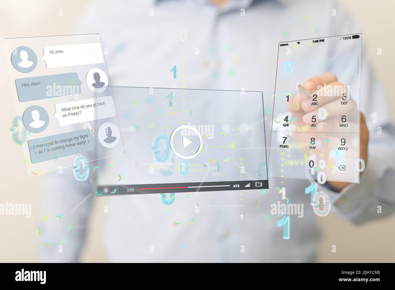 Binary code projection hi-res stock photography and images - Alamy