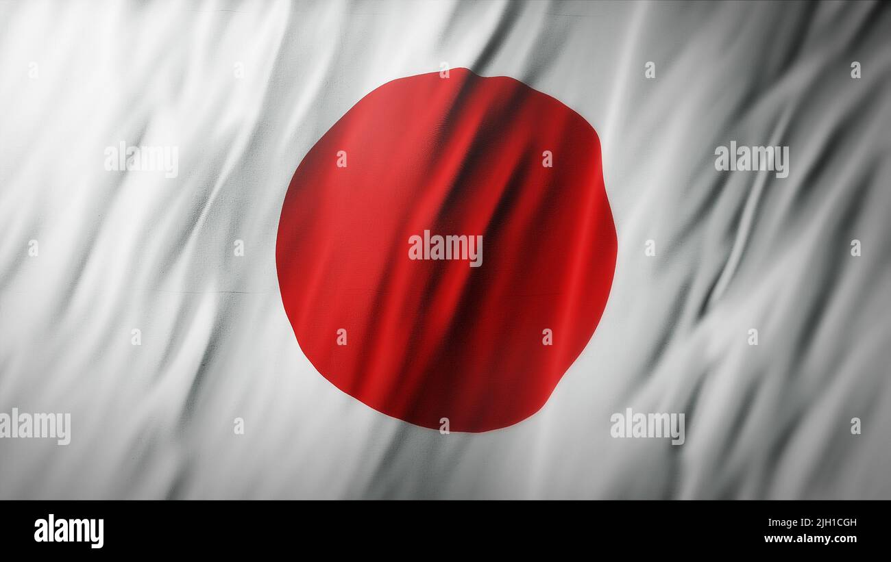 Flag of Japan close up, 3D rendering Stock Photo - Alamy