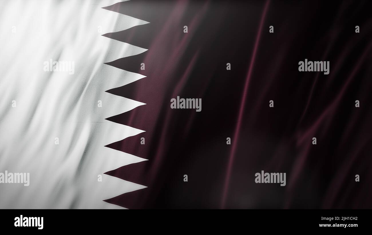 Flag of Qatar close up, 3D rendering Stock Photo - Alamy