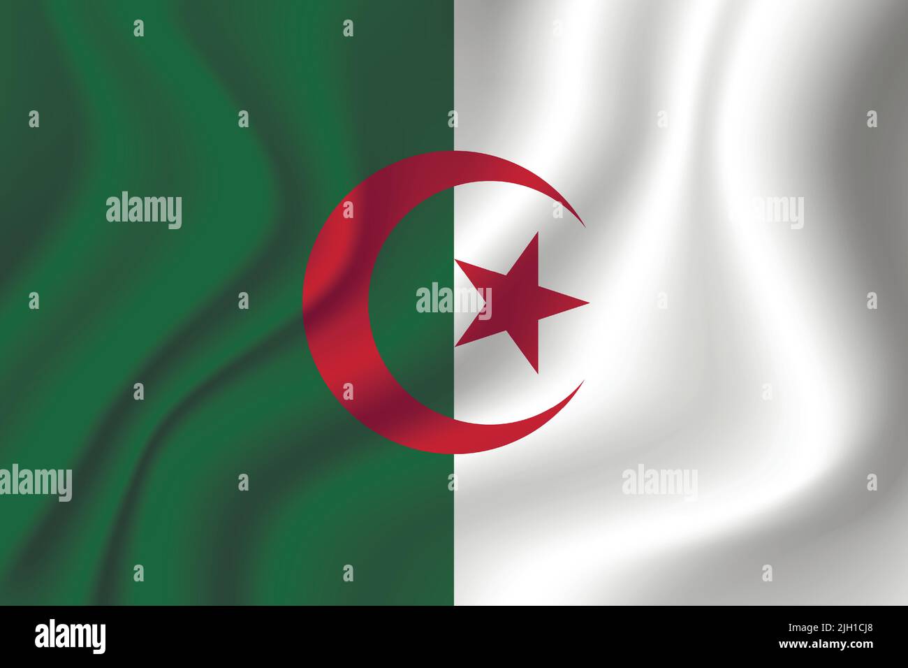 Flag of Algeria. Algerian national symbol in official colors. Template ...