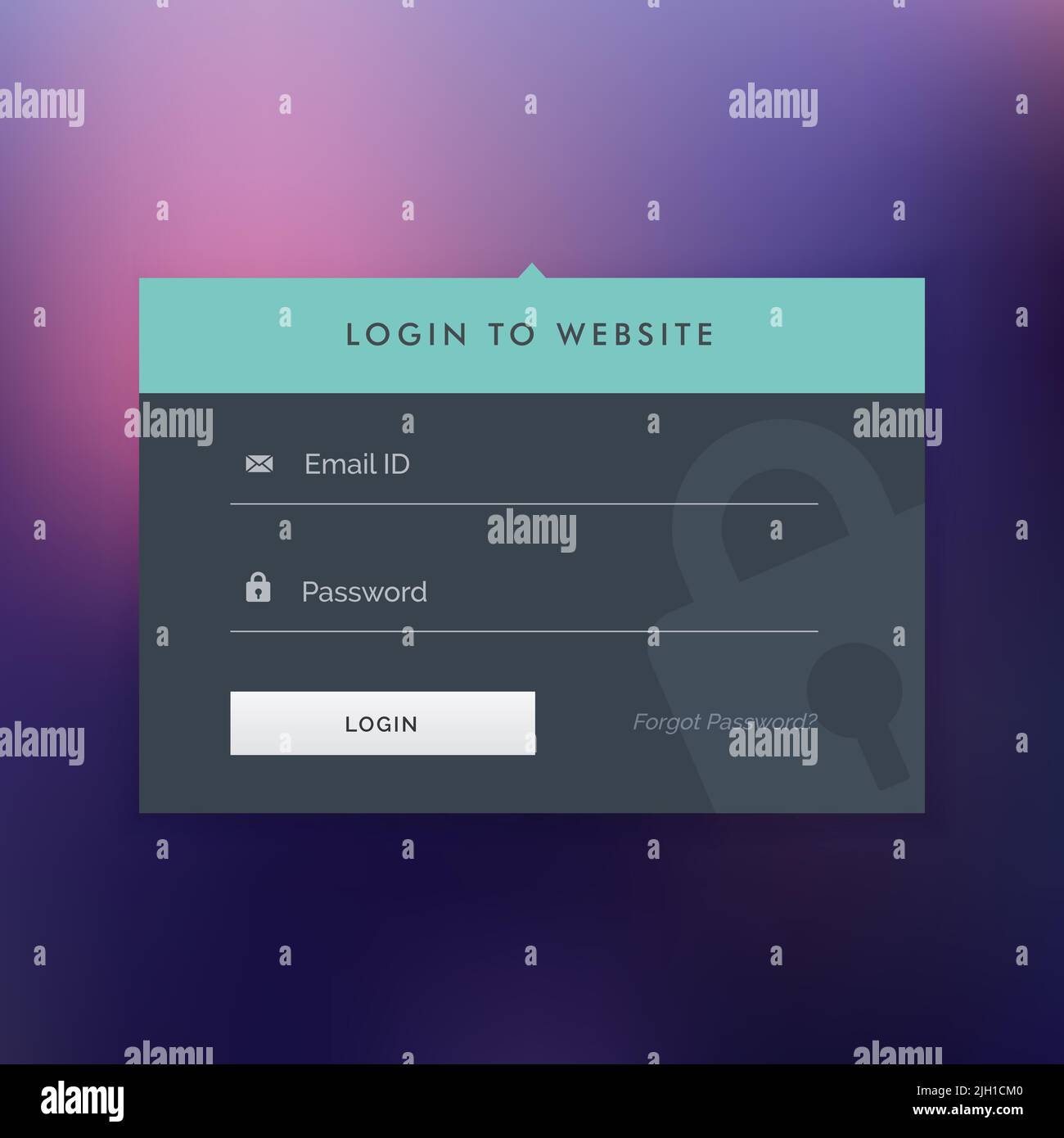 Dark login ui design template Stock Vector Images - Alamy