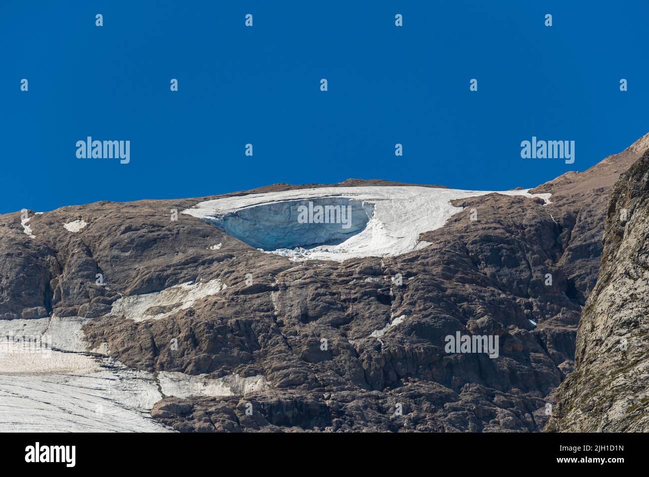 Marmolada / The collapsed glacier Stock Photo - Alamy