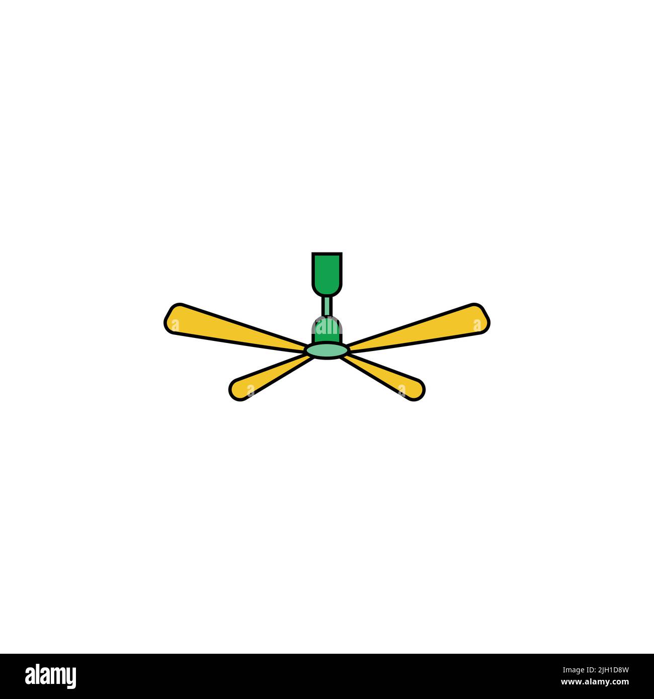 ceiling fan icon design. Ceiling fan with light. Vector color icon ...