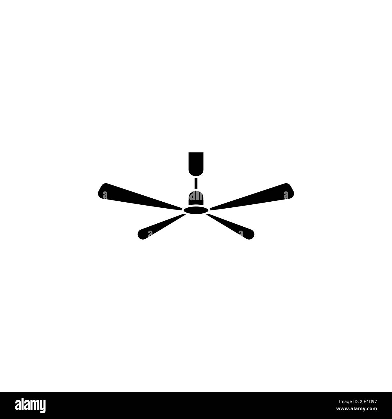 ceiling fan icon design. Ceiling fan with light. Vector black icon ...