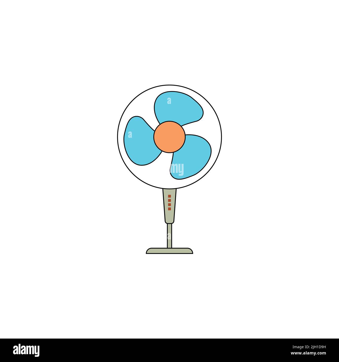 fan icon color flat. Fan icon art style, editable stroke vector. Fan ...