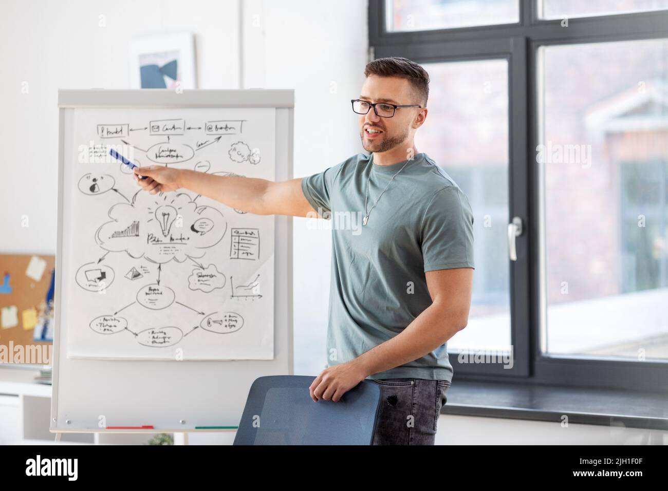 Young man giving presentation hi-res stock photography and images - Alamy