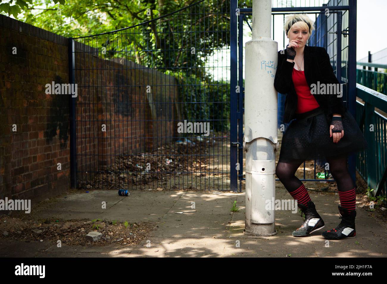 Urban Gothic. A confident portrait of an alternative lifestyle teenage ...