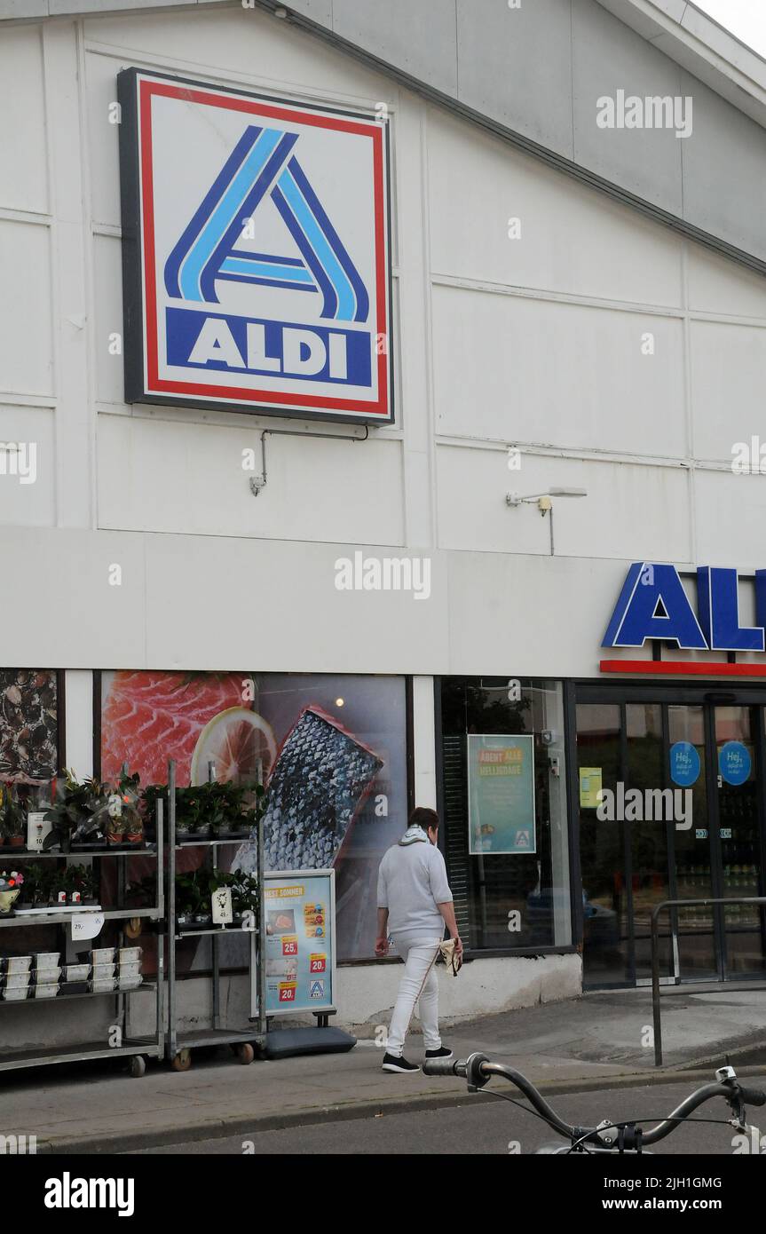CKastrup/Copenhagen/Denmark./14 July 2022/Deutsche Aldi grocery store ...