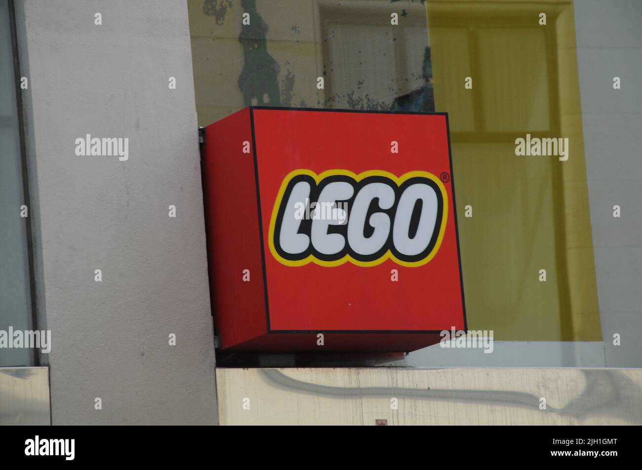 Copenhagen /Denmark/14 July 2022/Lego toys shoppers waiting at Lego ...