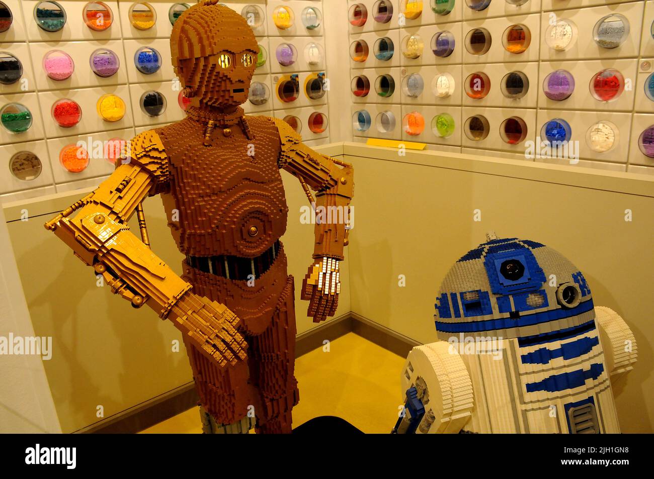 Copenhagen /Denmark/14 July 2022/Lego toys shoppers waiting at Lego ...