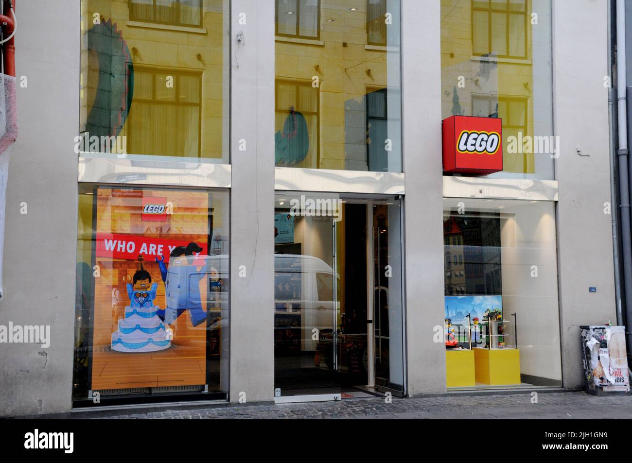 Copenhagen /Denmark/14 July 2022/Lego toys shoppers waiting at Lego ...