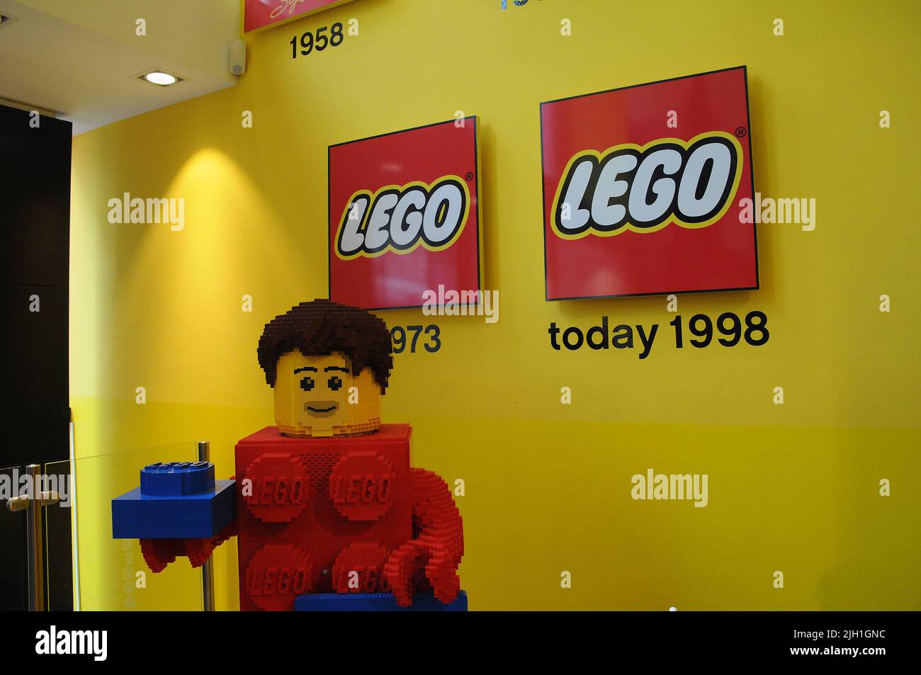 Copenhagen /Denmark/14 July 2022/Lego toys shoppers waiting at Lego ...