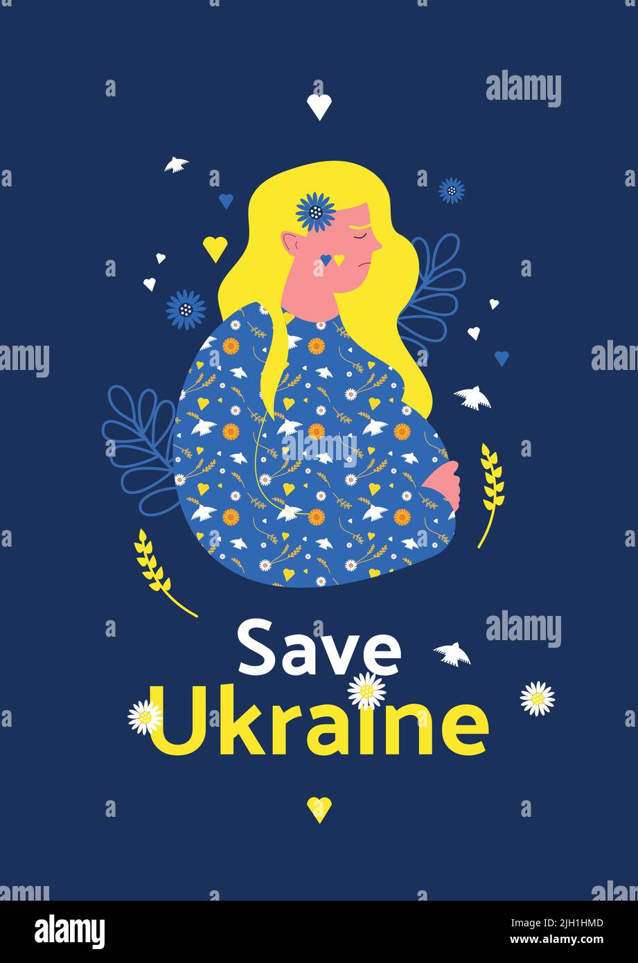 Support Ukraine poster vector in flat style Stock Vector Image & Art ...