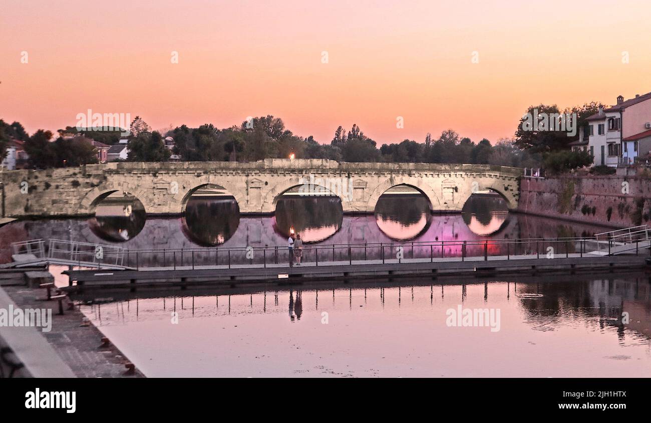 Rimini : Ponte di Tiberio or Augustus ( Bridge of Tiberius Stock Photo ...