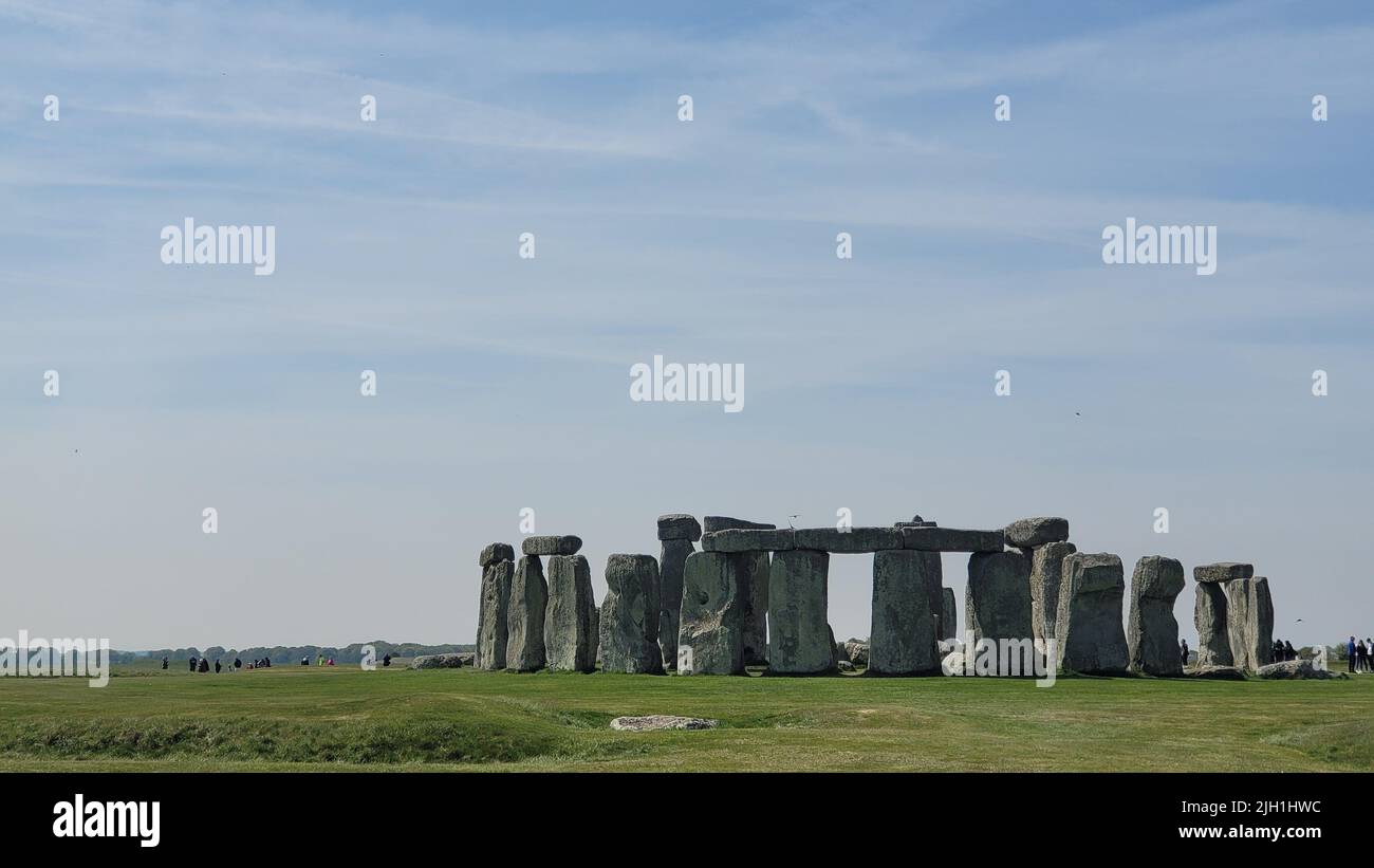 An aerial view of prehistoric monument Stonehenge in Wiltshire Stock ...