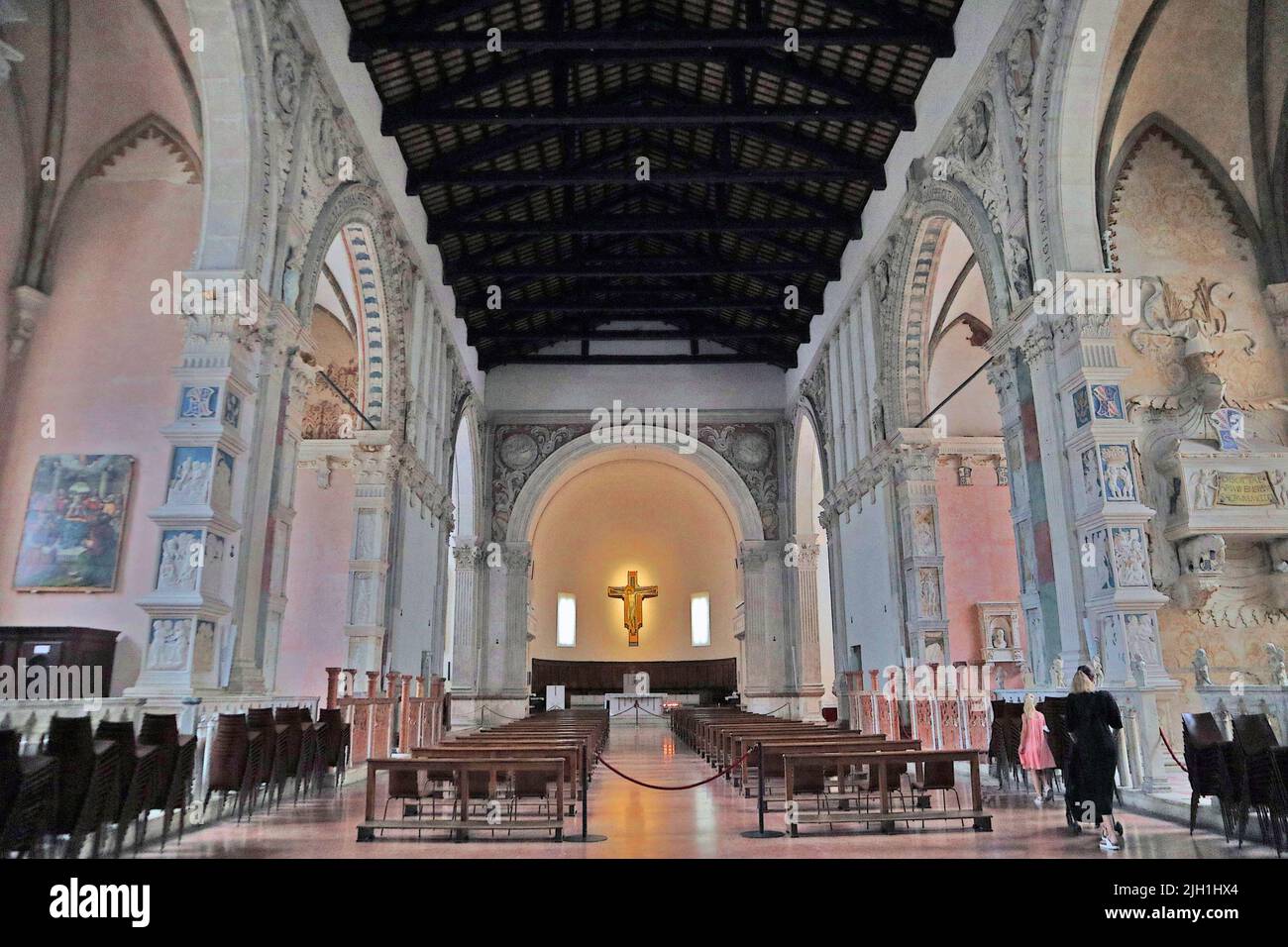 Rimini : Malatesta temple . The nave of the cathedral, with Giotto's ...