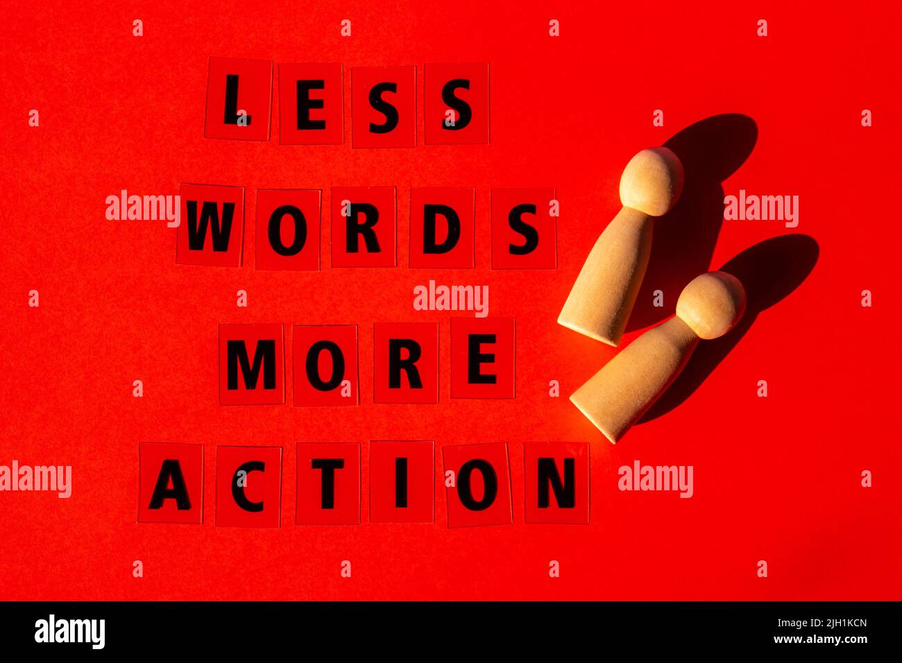 Message LESS WORDS MORE ACTION. Motivational Words Quotes Concept ...
