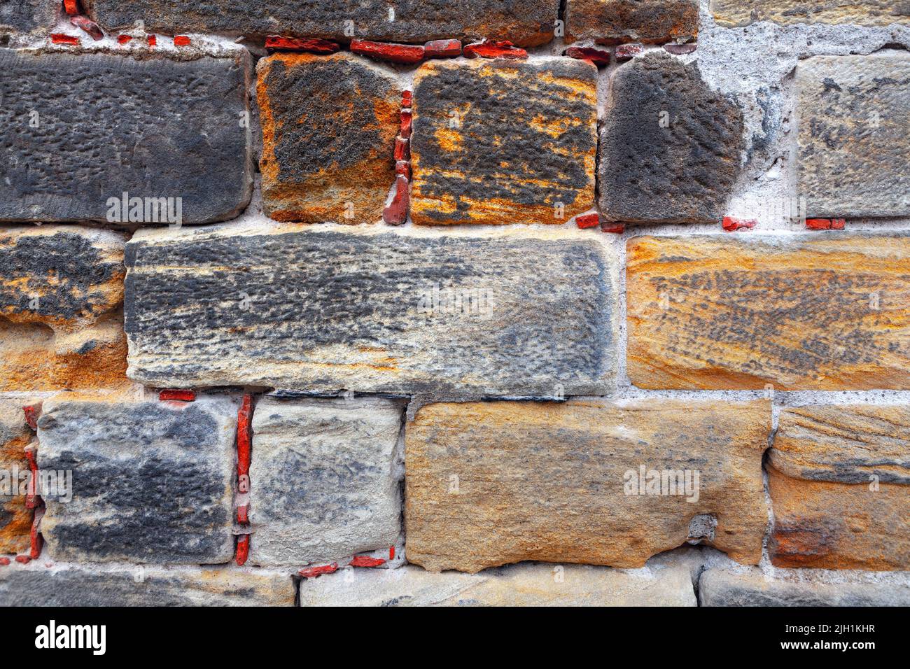 Limestone bricks background . Old stone wall texture Stock Photo - Alamy