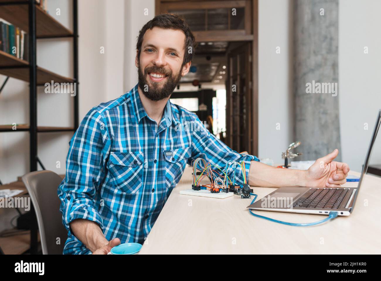 Happy programmer hi-res stock photography and images - Alamy