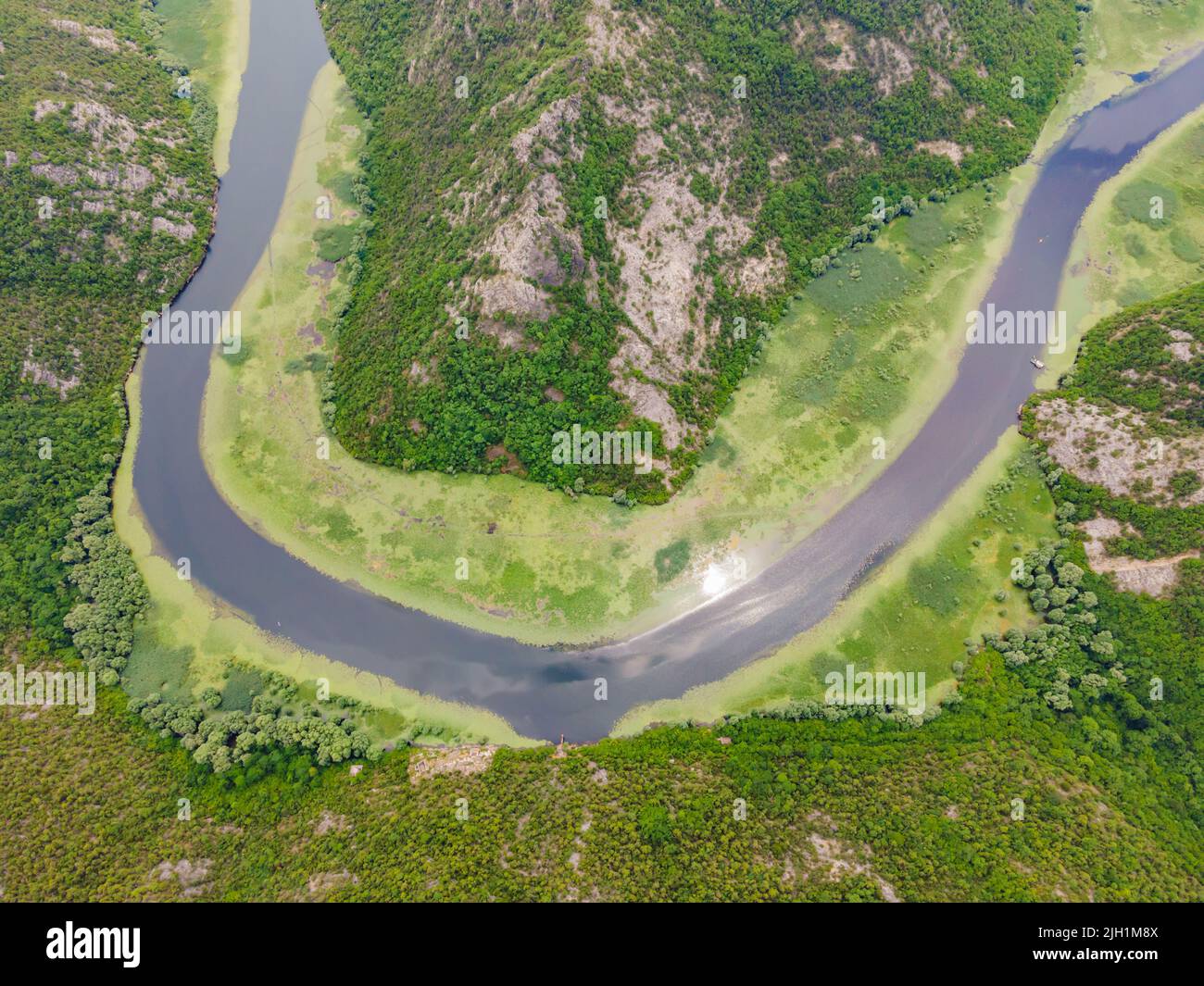 Canyon of Rijeka Crnojevica river near the Skadar lake coast. One of ...