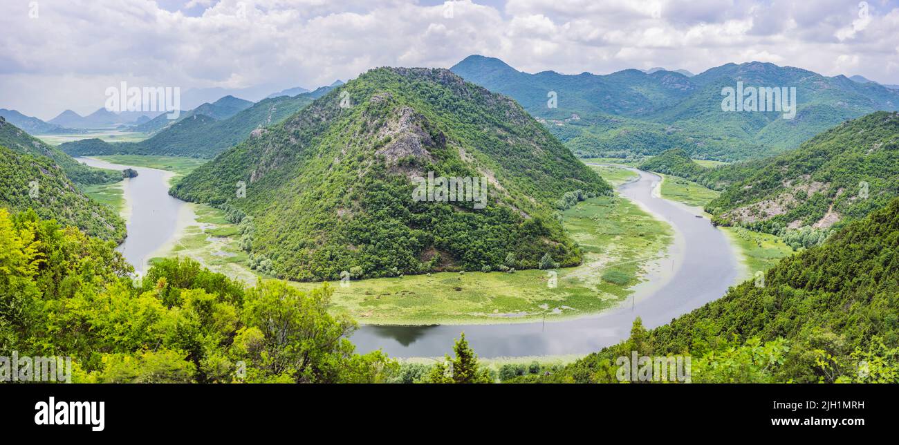 Canyon of Rijeka Crnojevica river near the Skadar lake coast. One of the most famous views of ...