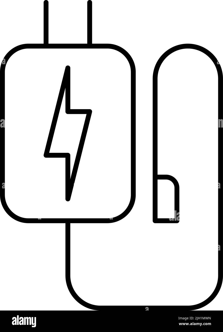 Cell phone charger line icon. Linear style sign for mobile concept and ...