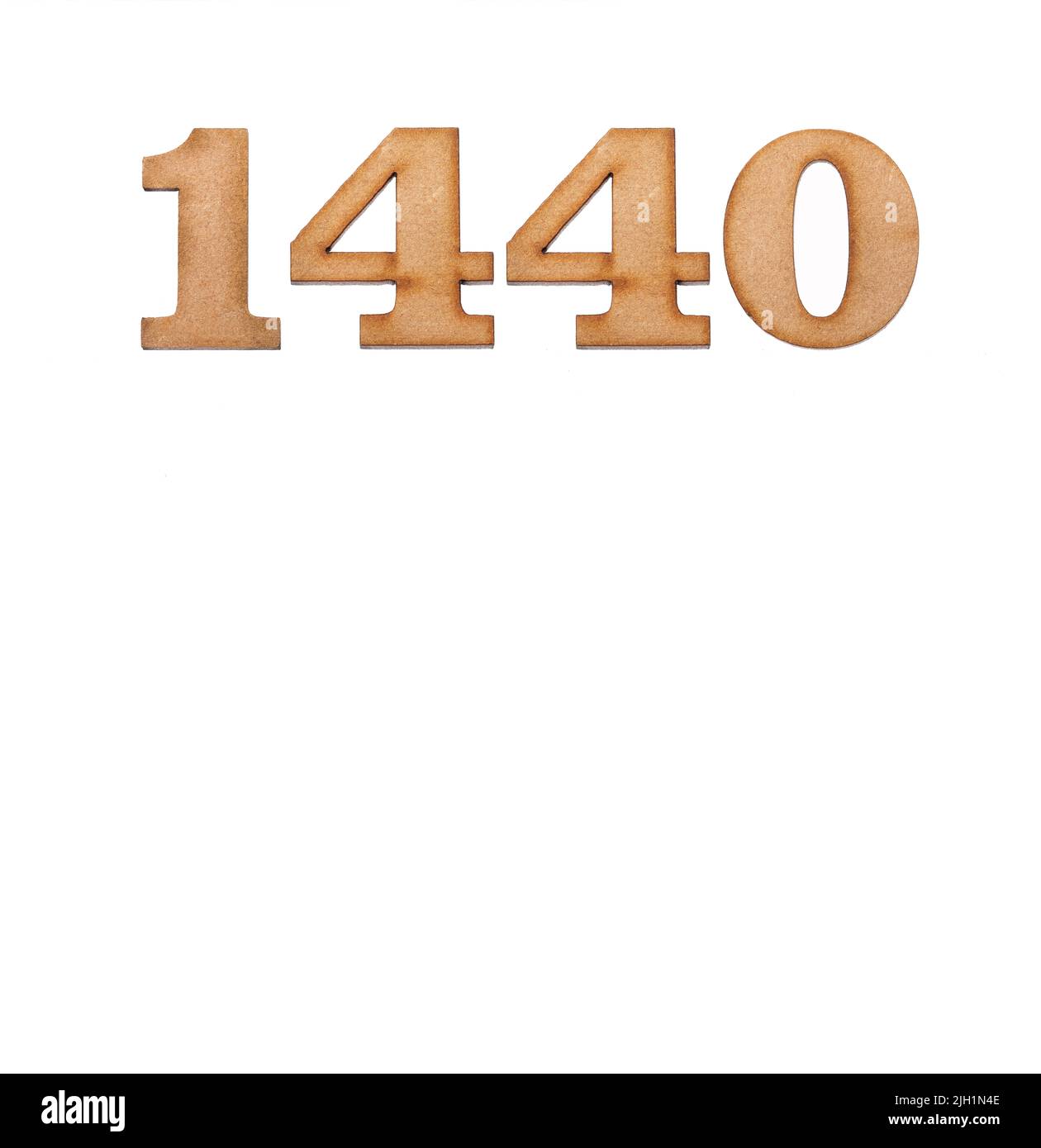 Number 1440 - Piece of wood isolated on white background Stock Photo ...