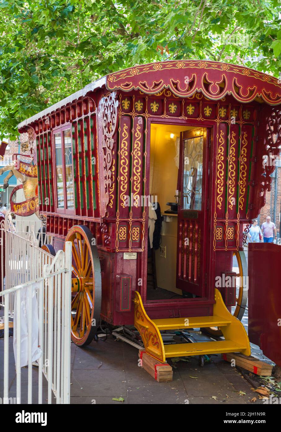 An old style Gypsy caravan in York,North Yorkshire,England,UK Stock ...