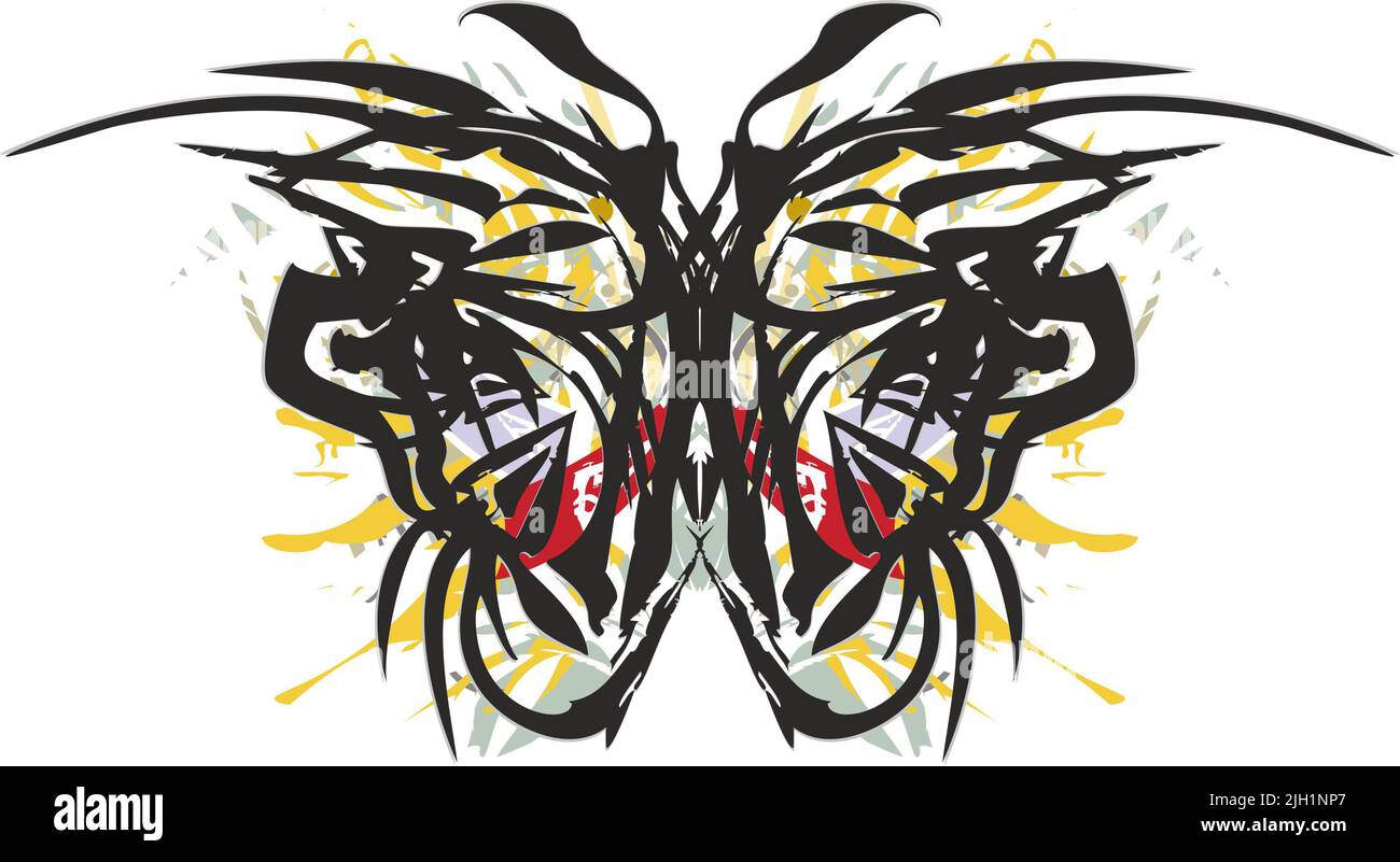 Scary butterfly wings splashes on a white backdrop for your creative ...