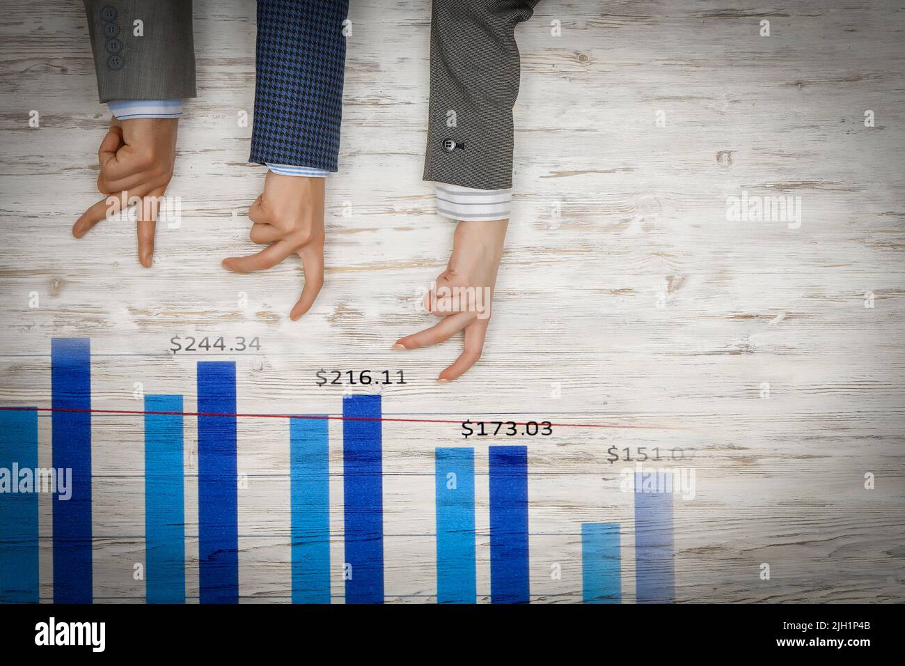 Business decrease concept . Mixed media Stock Photo - Alamy