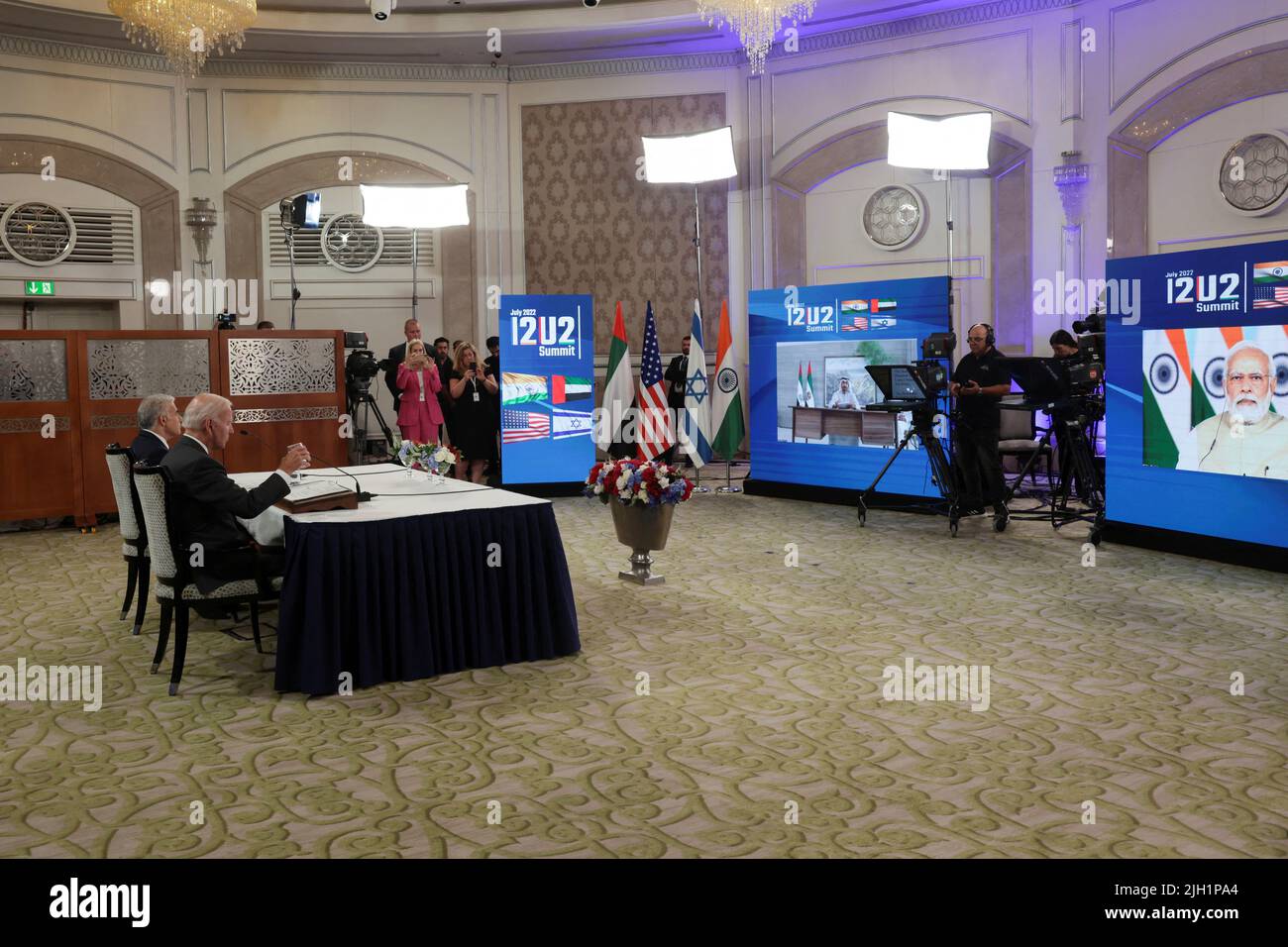 Biden virtual meeting hi-res stock photography and images - Alamy