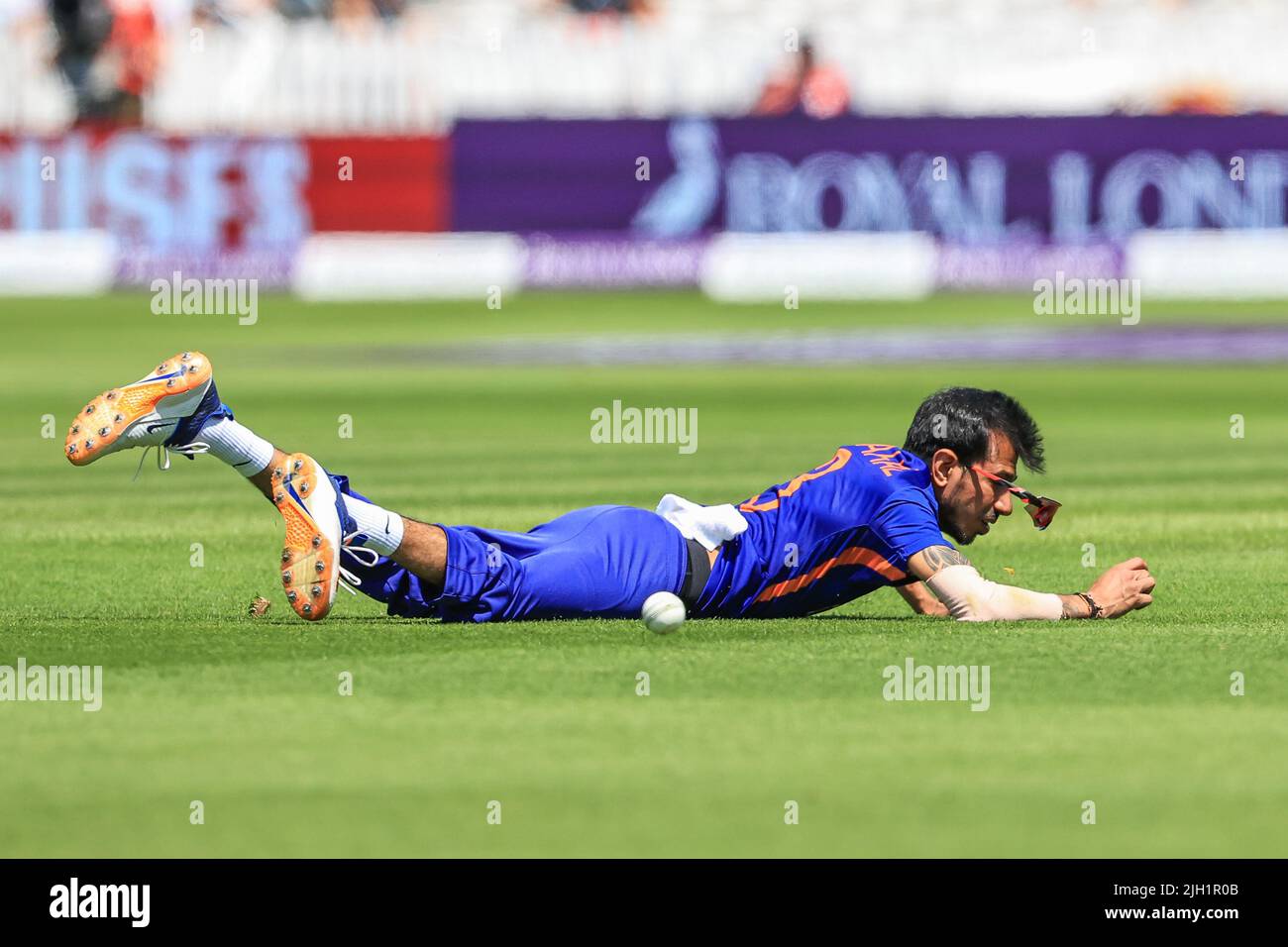 Yuzvendra Chahal of India miss fields a shot from Jonny Bairstow of ...