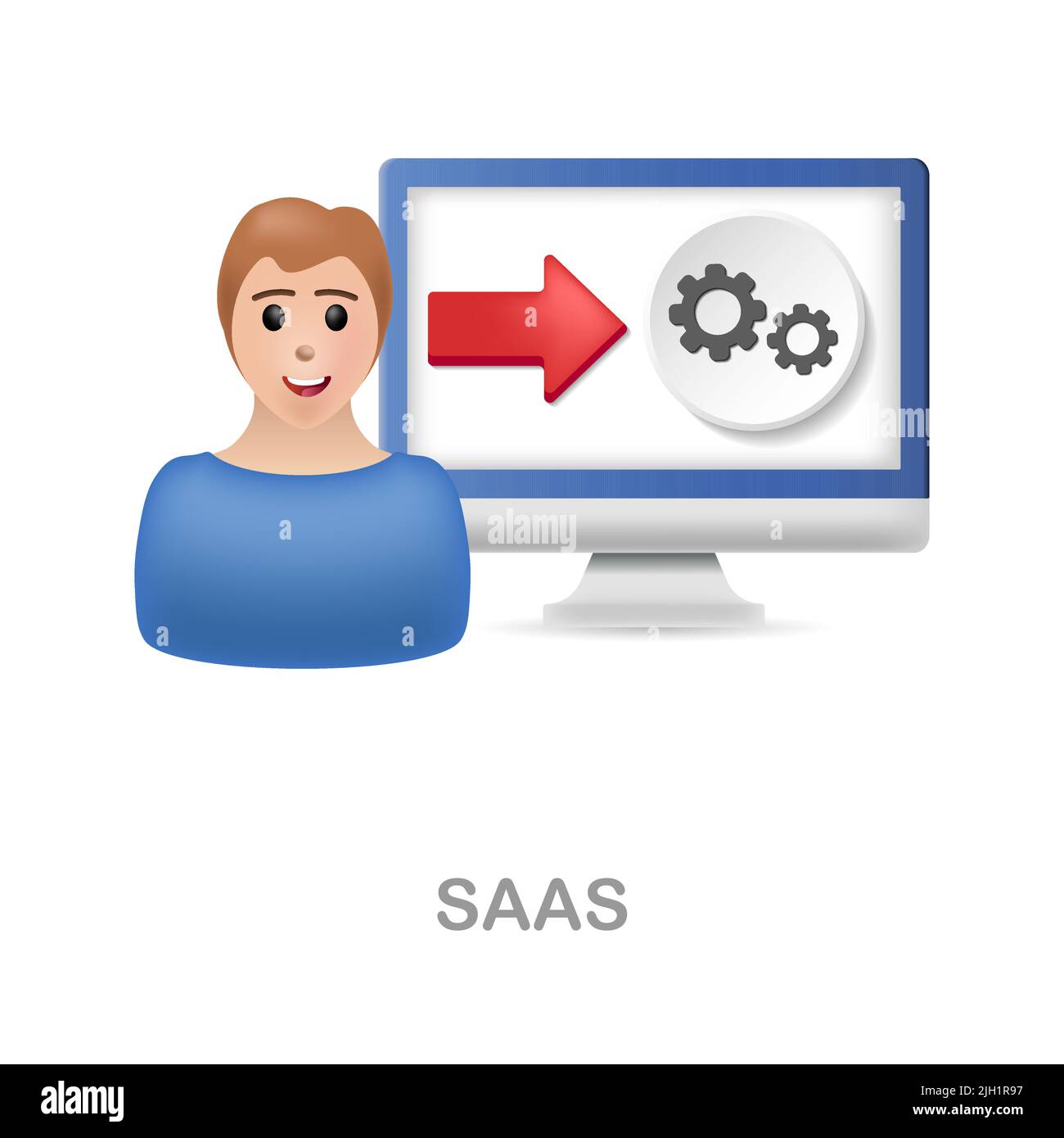 Saas icon 3d illustration from customer loyalty collection. Creative Saas 3d icon for web design ...