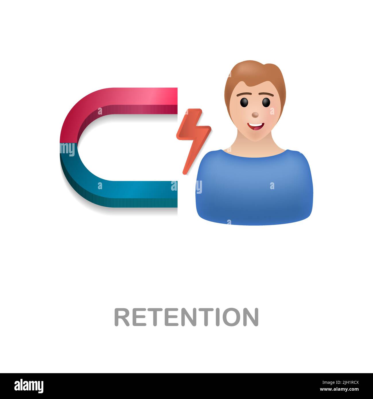 Retention icon 3d illustration from customer loyalty collection ...