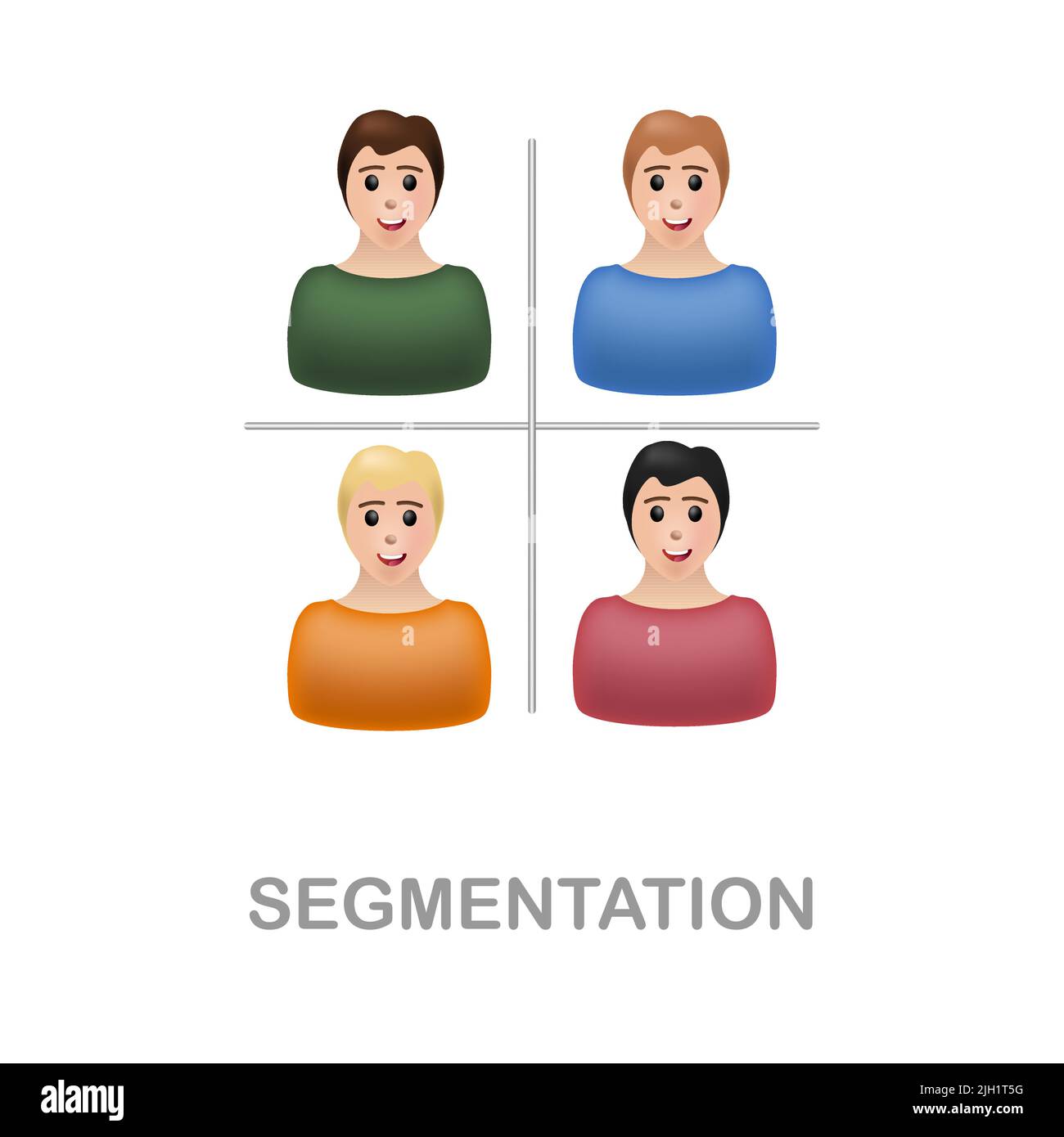 Segmentation icon 3d illustration from customer loyalty collection ...