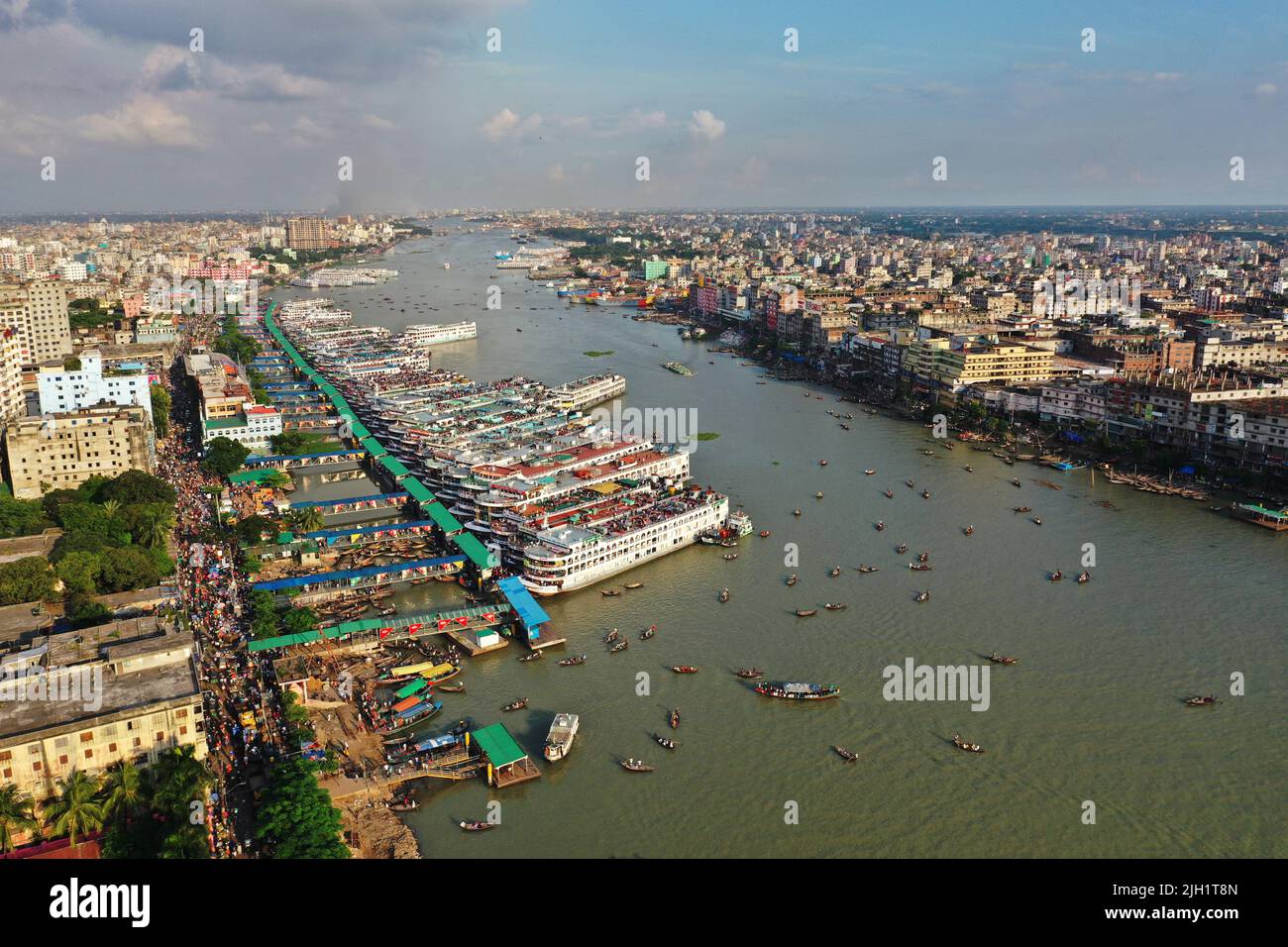 Dhaka, Bangladesh - July 08, 2021: A Bird's-eye View of the Buriganga ...