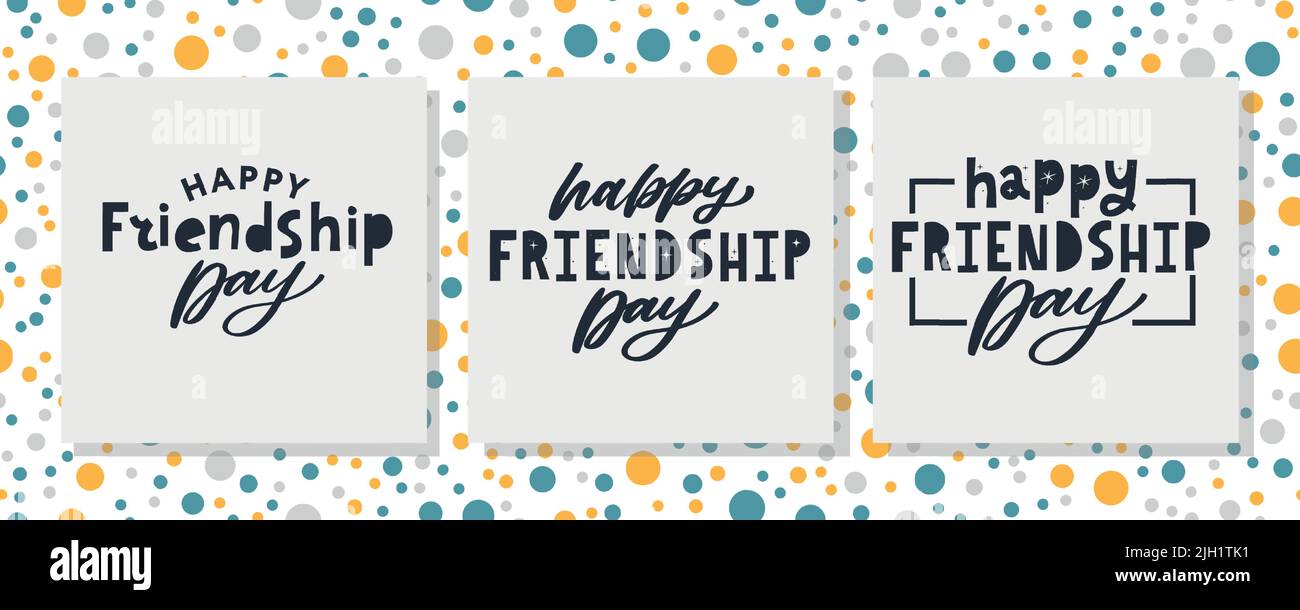 Friendship day vector illustration with text and elements for ...
