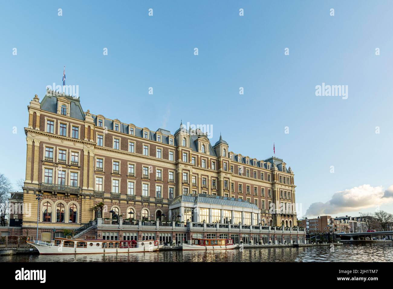 Luxury 5 star Intercontinental Amstel Hotel in Amsterdam. View of the ...