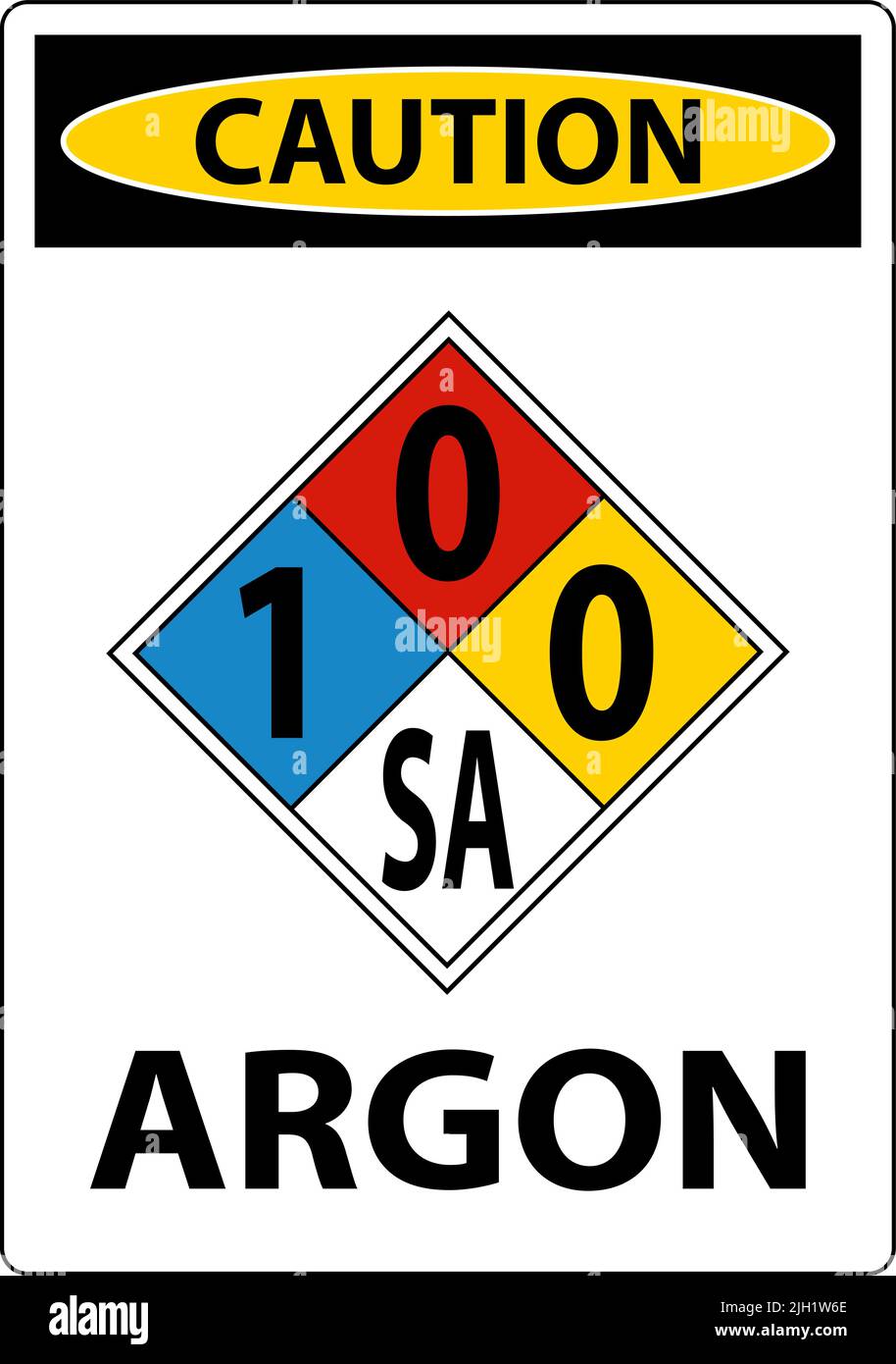 NFPA Caution Argon 1-0-0-SA Sign On White Background Stock Vector Image ...